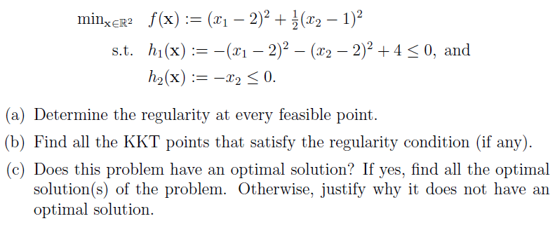 Solved minx∈R2 s.t. | Chegg.com