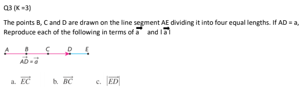 Solved Q3 (K =3) The points B, C and D are drawn on the line | Chegg.com