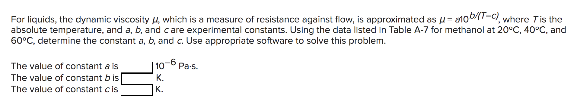 Solved For liquids, the dynamic viscosity M, which is a | Chegg.com