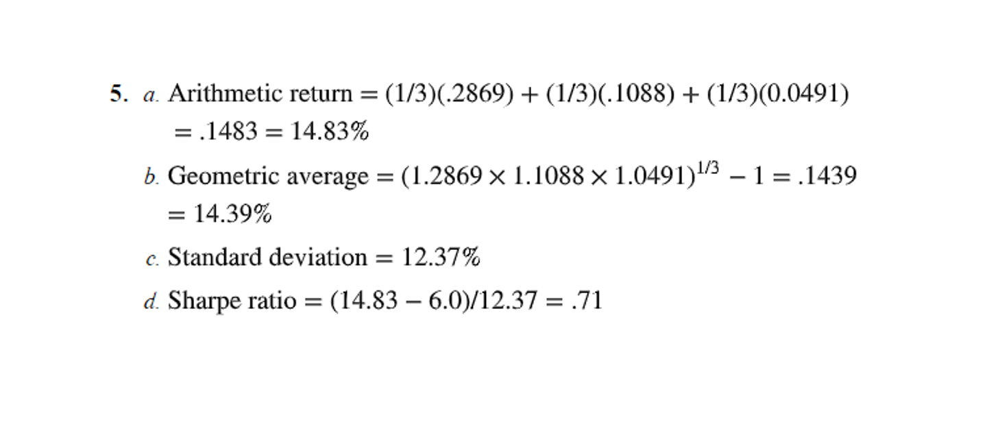Solved Using the annual returns for years 3-5 in $ | Chegg.com