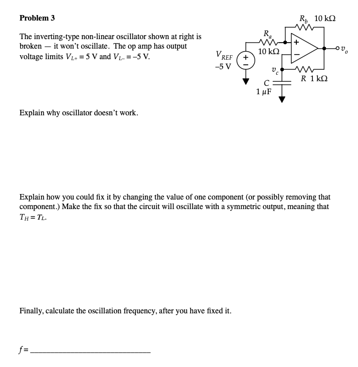 Solved Problem 3 R 10 k 2 + The inverting-type non-linear | Chegg.com