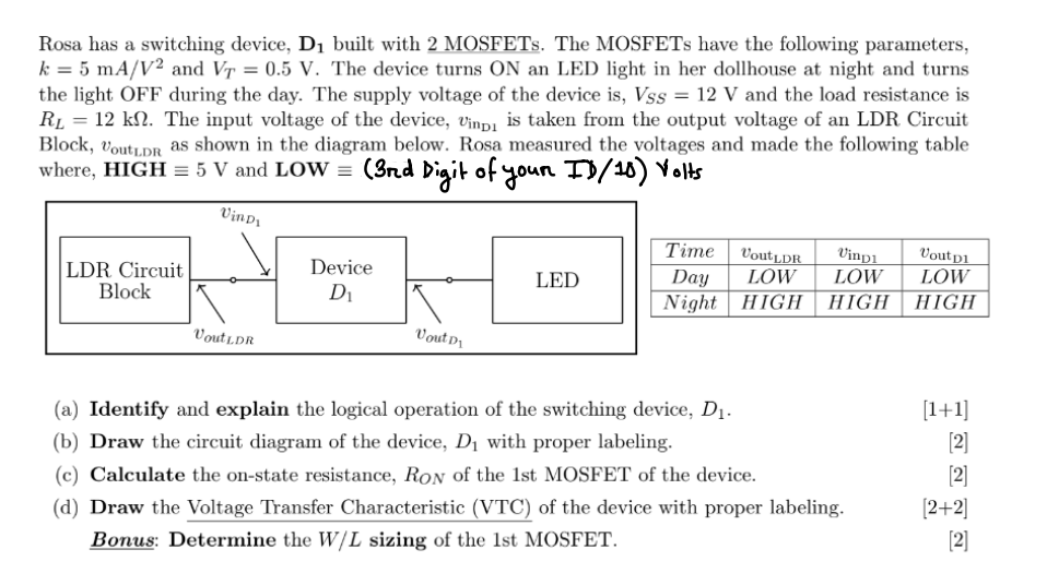 Solved Rosa has a switching device, D1 ﻿built with 2 | Chegg.com