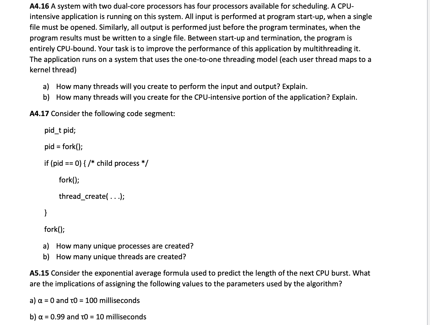 Solved A4.16 A system with two dual-core processors has four | Chegg.com