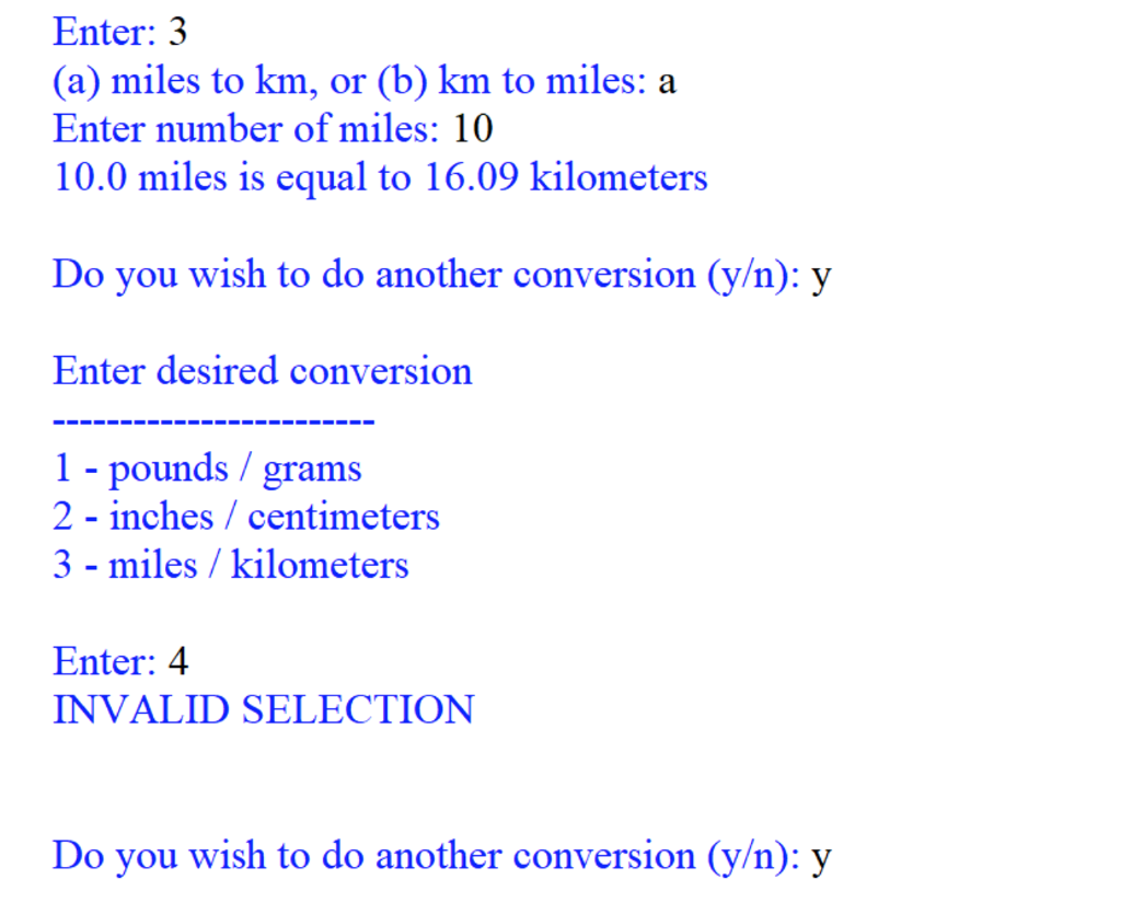 Metric Conversion Develop And Test A Python Program Chegg