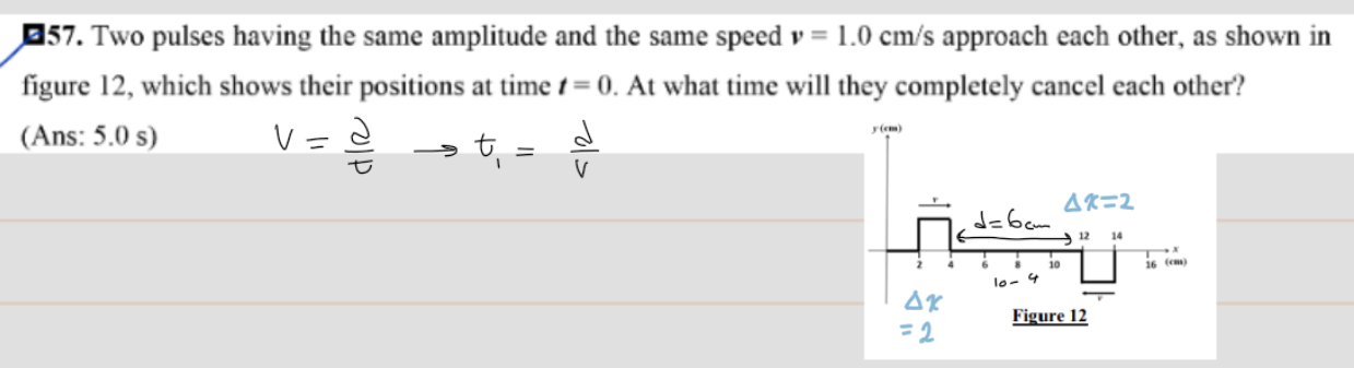 Solved -57. ﻿Two pulses having the same amplitude and the | Chegg.com