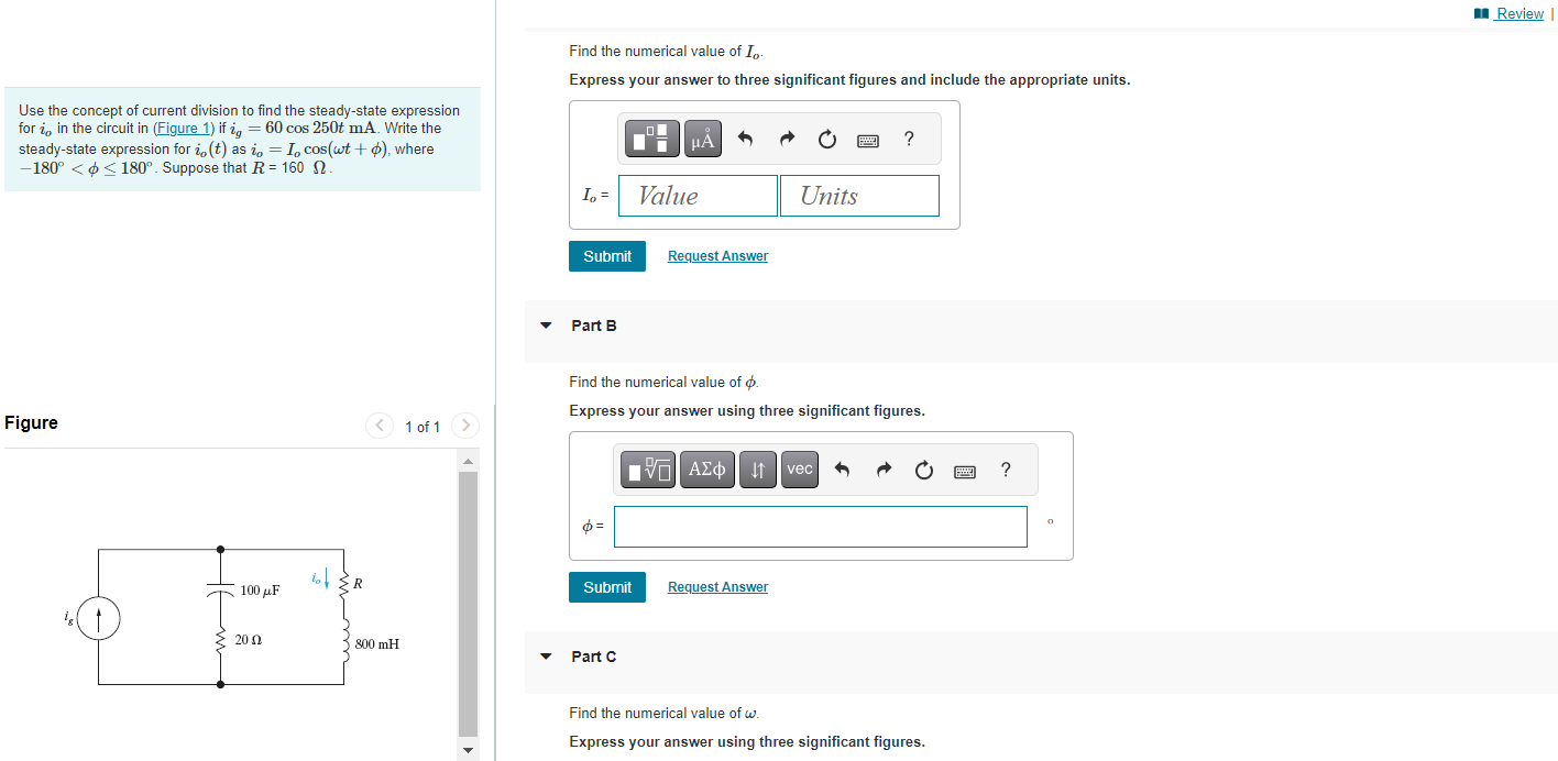 Solved Find the numerical value of Io. Express your answer | Chegg.com