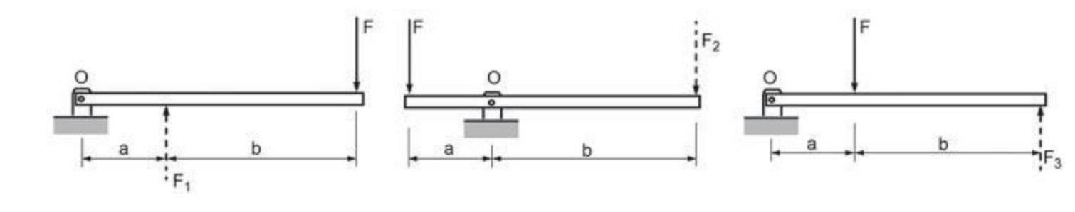 Solved Figure below shows three lever systems in which the | Chegg.com