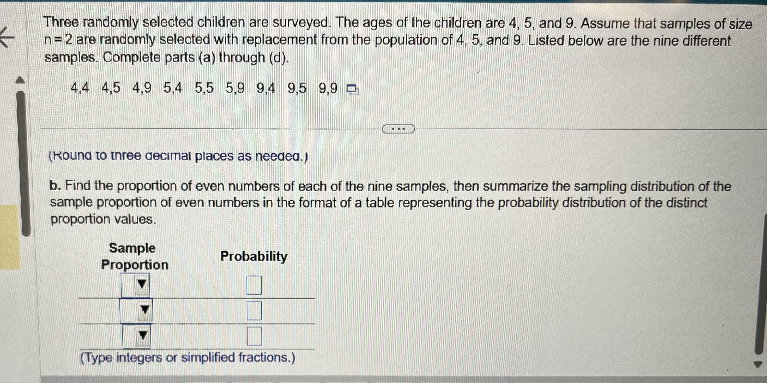 Solved Three randomly selected children are surveyed. The | Chegg.com