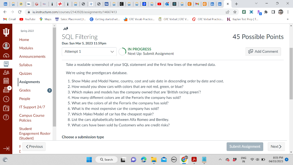 Take a readable screenshot of your SQL statement and | Chegg.com