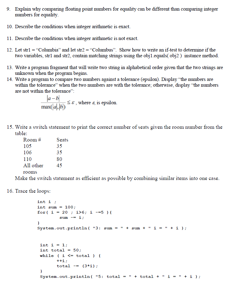 solved-9-explain-why-comparing-floating-point-numbers-for-chegg