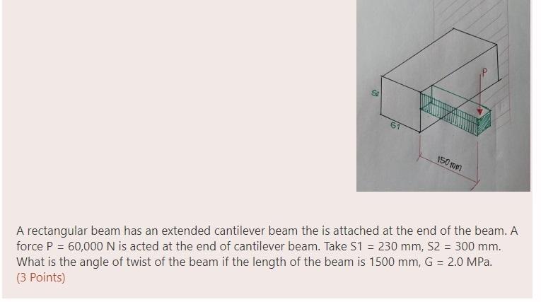 Solved S 61 150 mm A rectangular beam has an extended | Chegg.com