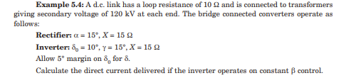 Solved Example 5.4: A d.c. ﻿link has a loop resistance of | Chegg.com