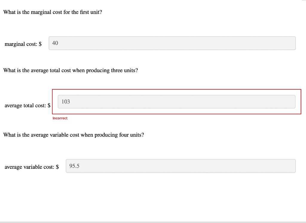 Solved Use your knowledge of cost functions to calculate the | Chegg.com
