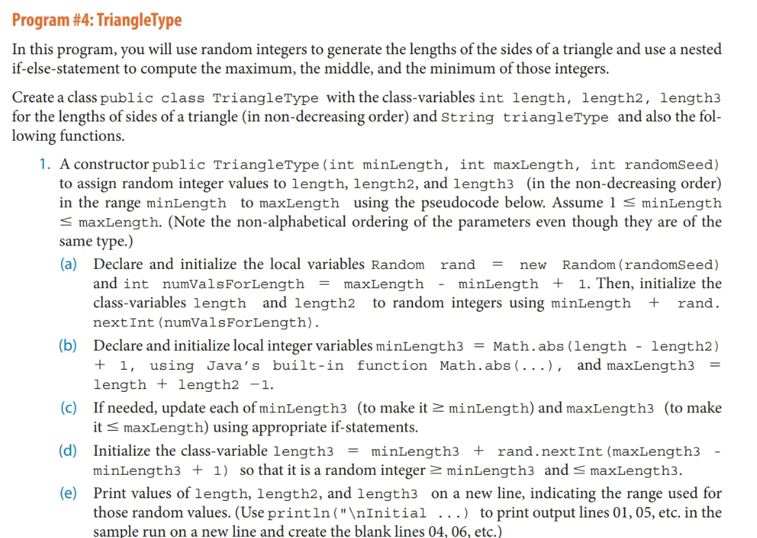 Solved Program #4: TriangleType in this program, you will | Chegg.com