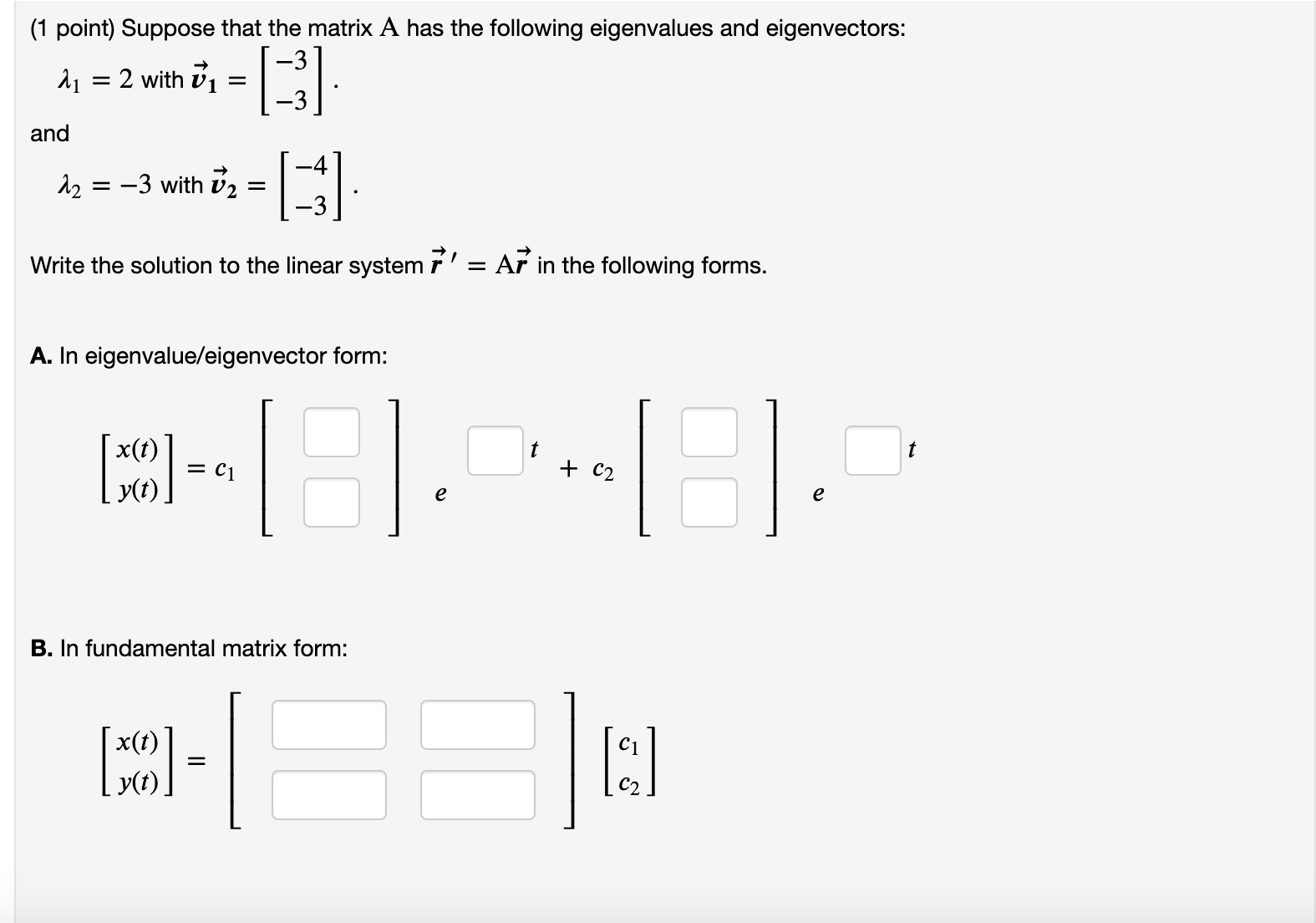 Solved Suppose That The Matrix A Has The Following