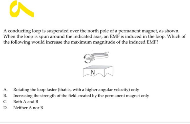 Solved a A conducting loop is suspended over the north pole | Chegg.com