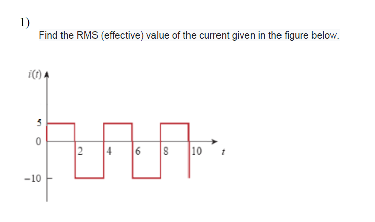 Solved 1) Find the RMS (effective) value of the current | Chegg.com