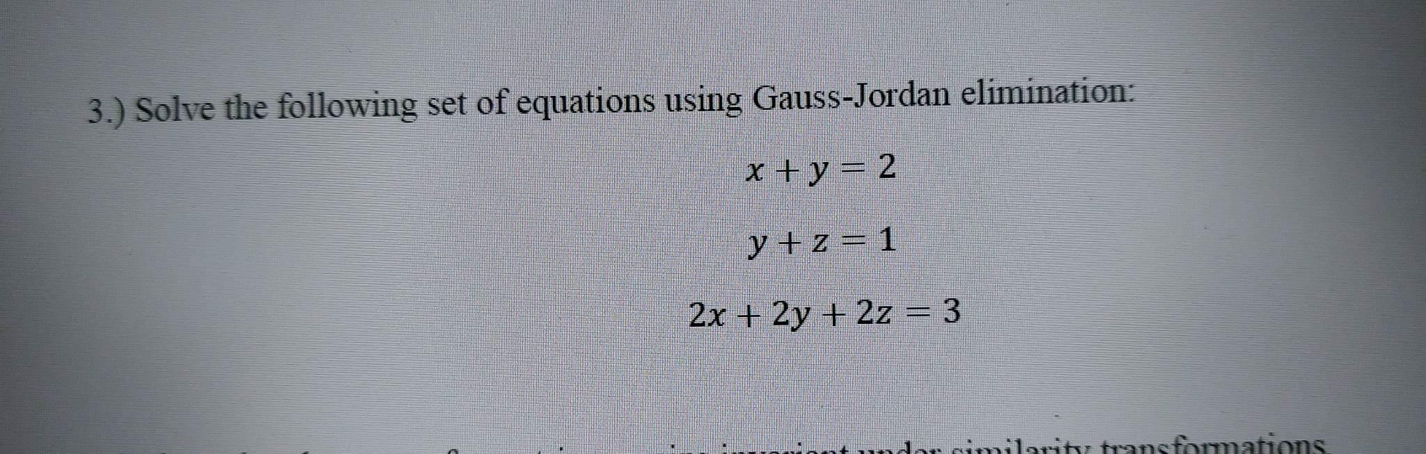 Solved 3.) Solve the following set of equations using | Chegg.com