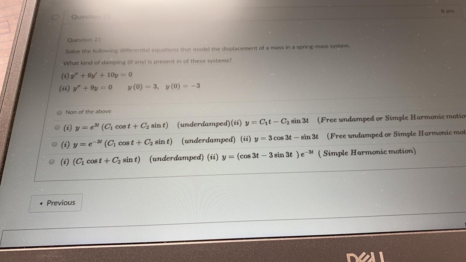 Solved 8 pts Question Question 21 Solve the following | Chegg.com