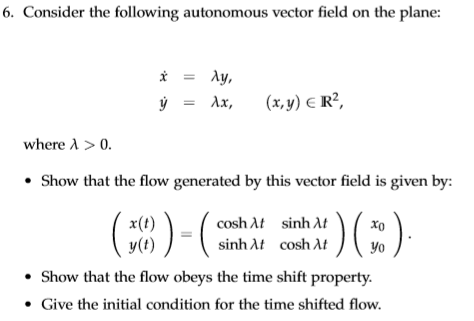 Solved 6. Consider the following autonomous vector field on | Chegg.com