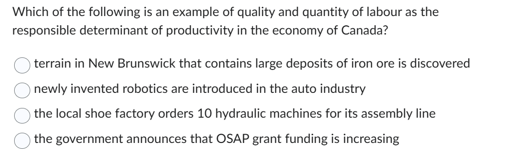 Solved Which of the following is an example of quality and | Chegg.com