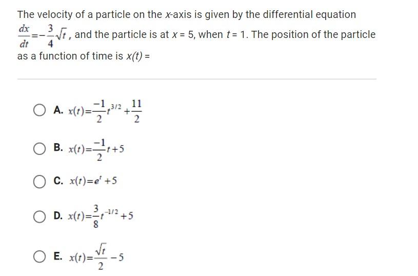 Solved The velocity of a particle on the x-axis is given by | Chegg.com