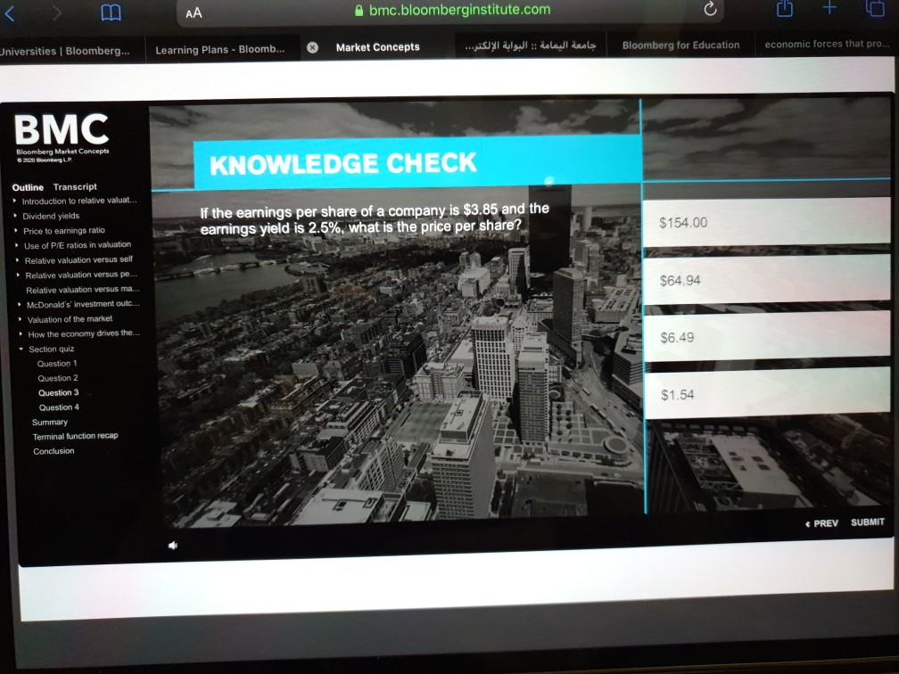 Solved: АА Bmc.bloomberginstitute.com Learning Plans - Blo... | Chegg.com