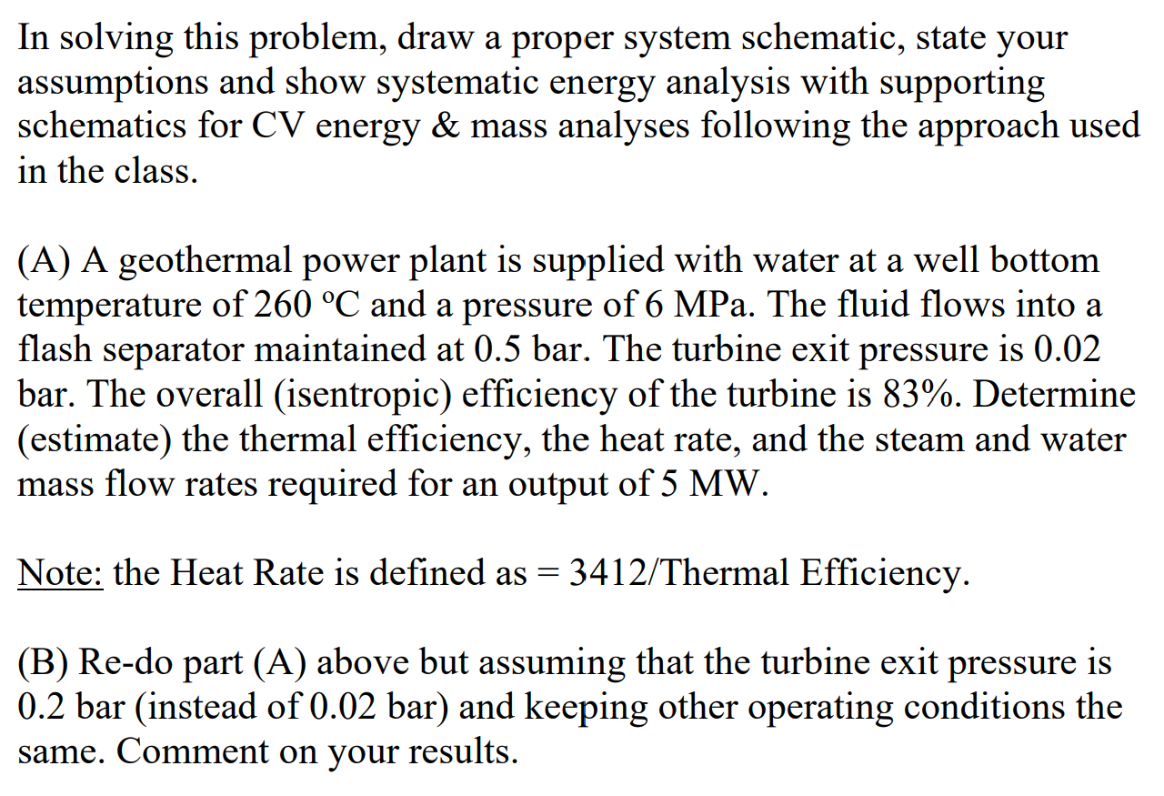 Problem #4 - Geothermal Energy: (Total marks = 8) | Chegg.com
