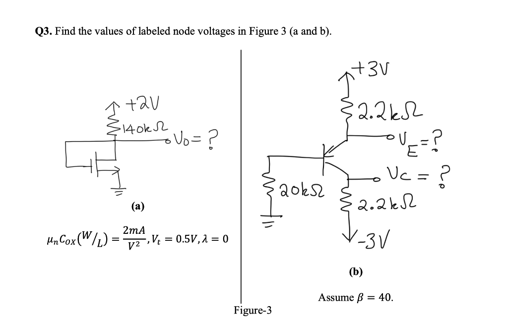 Solved Q3. Find the values of labeled node voltages in | Chegg.com