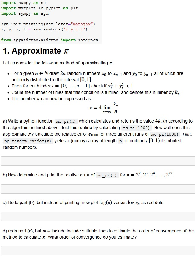 import numpy as np import matplotlib.pyplot as plt | Chegg.com