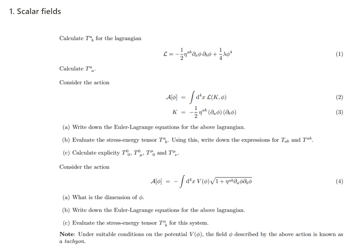 Solved Scalar fieldsCalculate Tba ﻿for the | Chegg.com