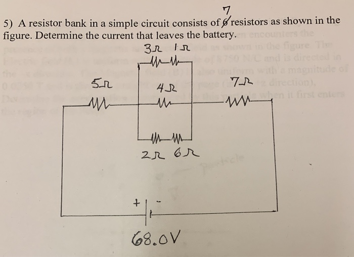 Solved 5) A resistor bank in a simple circuit consists of | Chegg.com