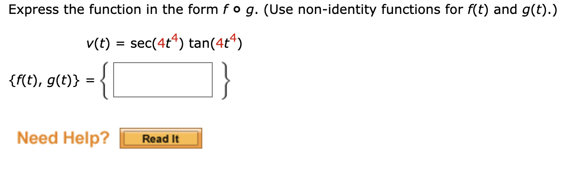 Solved Express the function in the form f∘g. (Use | Chegg.com