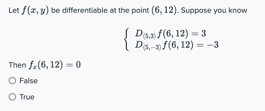 Solved Let f(x,y) be differentiable at the point (6,12). | Chegg.com