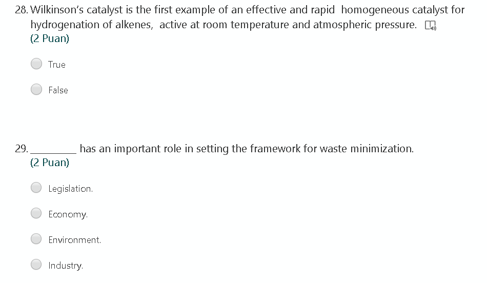 Solved 28. Wilkinson's catalyst is the first example of an | Chegg.com