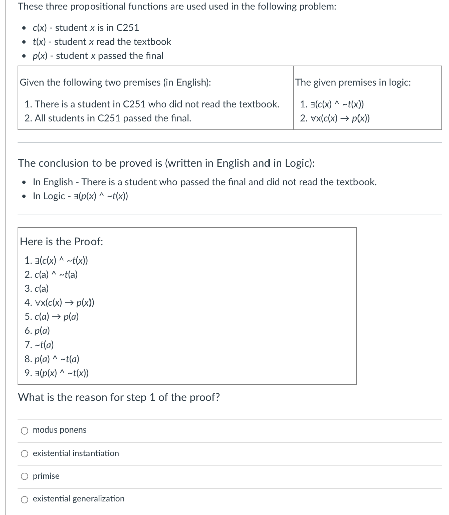 Solved Propositional Functions Use The Propositional
