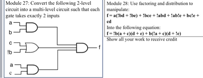 Solved Module 27: Convert the following 2-level circuit into | Chegg.com