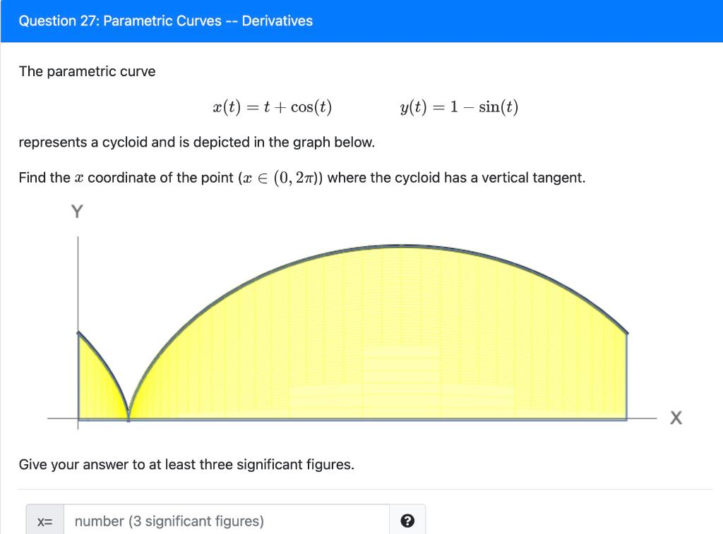 Solved Question 27: Parametric Curves -- Derivatives The | Chegg.com