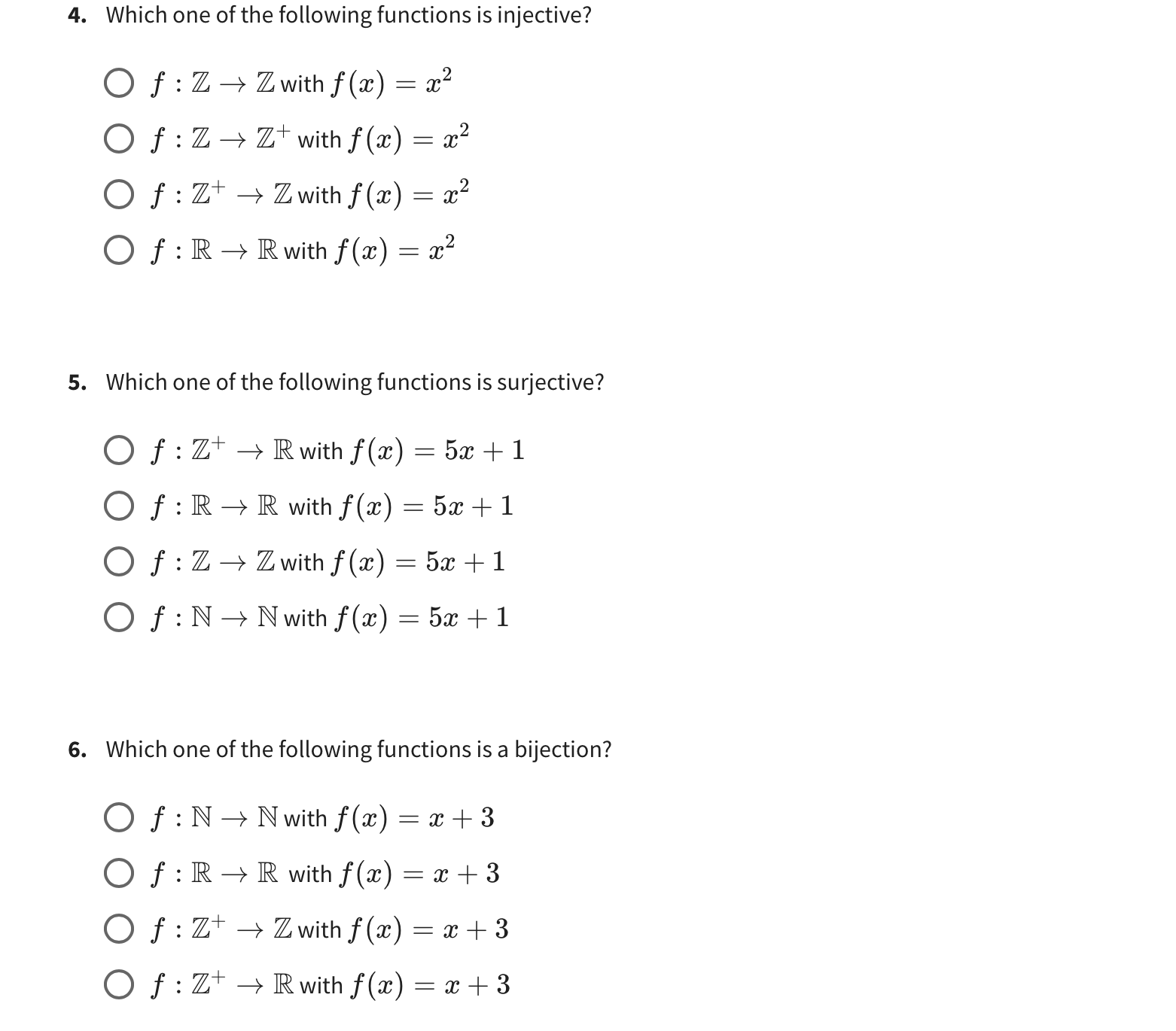Solved Which one of the following functions is | Chegg.com