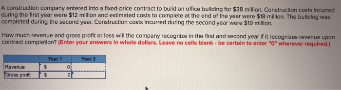 Solved A construction company entered into a fixed-price | Chegg.com