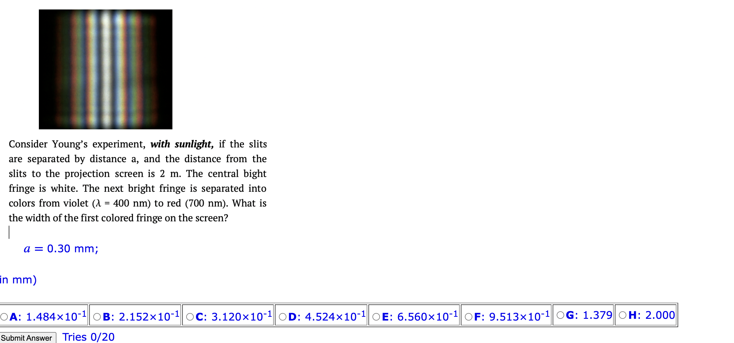 Solved Consider Young's experiment, with sunlight, if the | Chegg.com