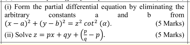 Solved a (i) Form the partial differential equation by | Chegg.com