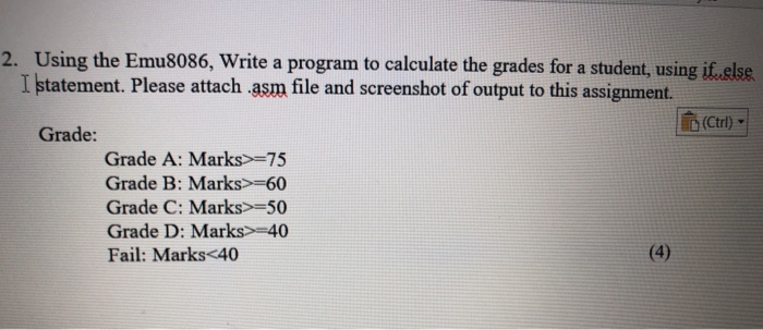 Solved 2. Using the Emu8086, Write a program to calculate | Chegg.com Solved 2. Using the Emu8086, Write a program to calculate | Chegg.com