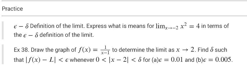 Solved ϵ−δ Definition of the limit. Express what is means | Chegg.com