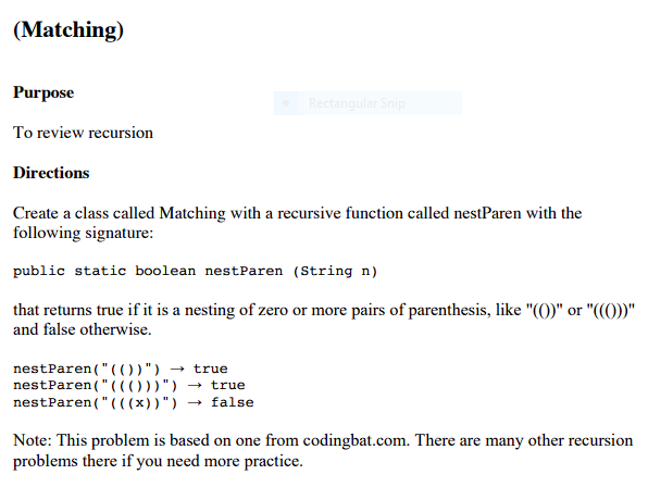 Solved (Matching) Purpose To review recursion Directions | Chegg.com