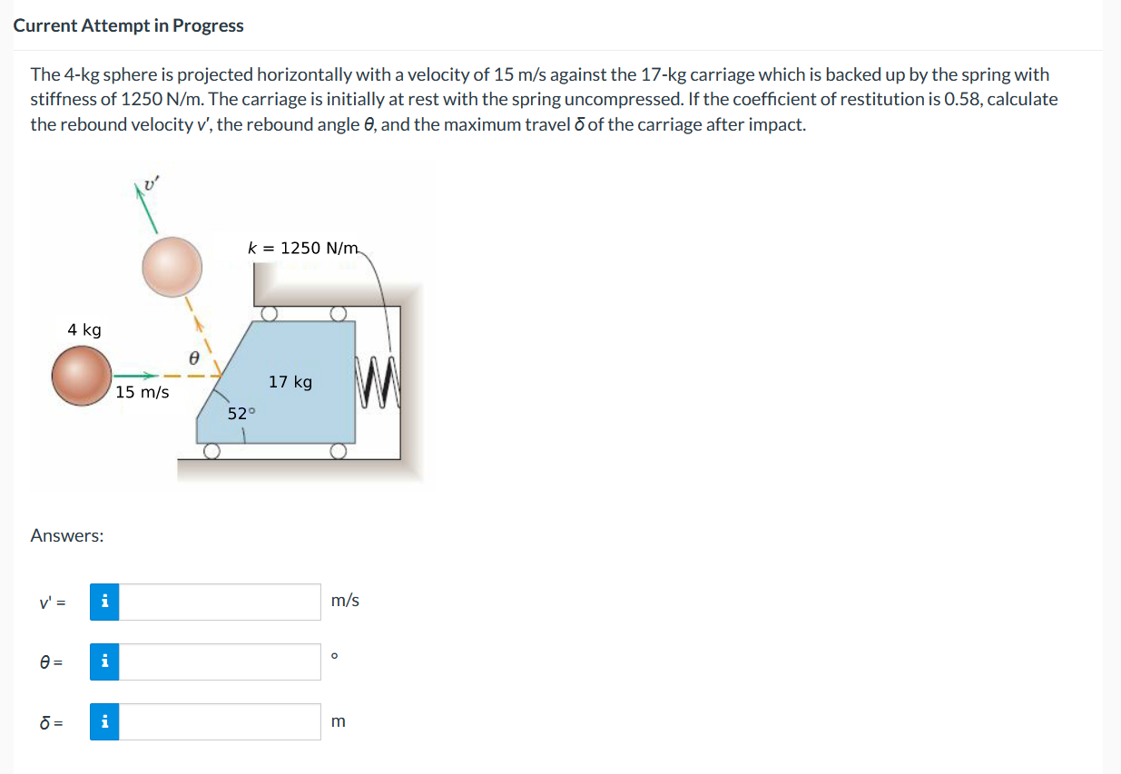Solved The 4-kg sphere is projected horizontally with a | Chegg.com