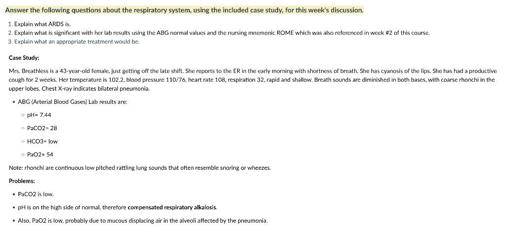 Solved Answer the following questions about the respiratory | Chegg.com