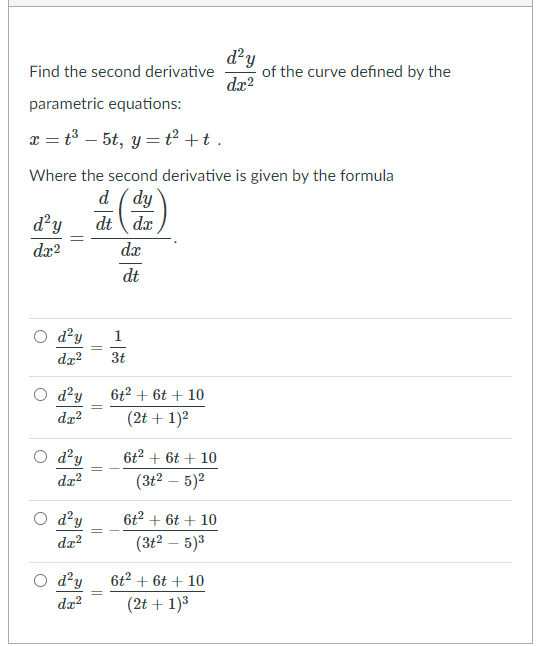 Solved day Find the second derivative of the curve defined | Chegg.com