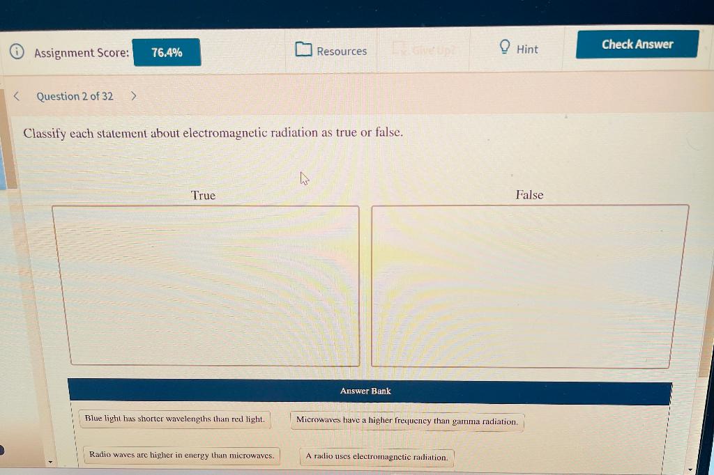 Solved Check Answer 76.4% Hint Assignment Score: Resources | Chegg.com