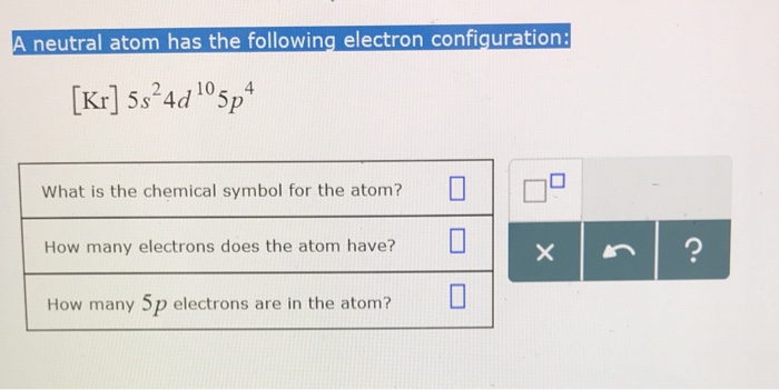 Solved neutral atom has the following electron configuration | Chegg.com